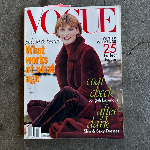 Vogue | Other | British Vogue November 996 Magazine Linda Evangelista ...